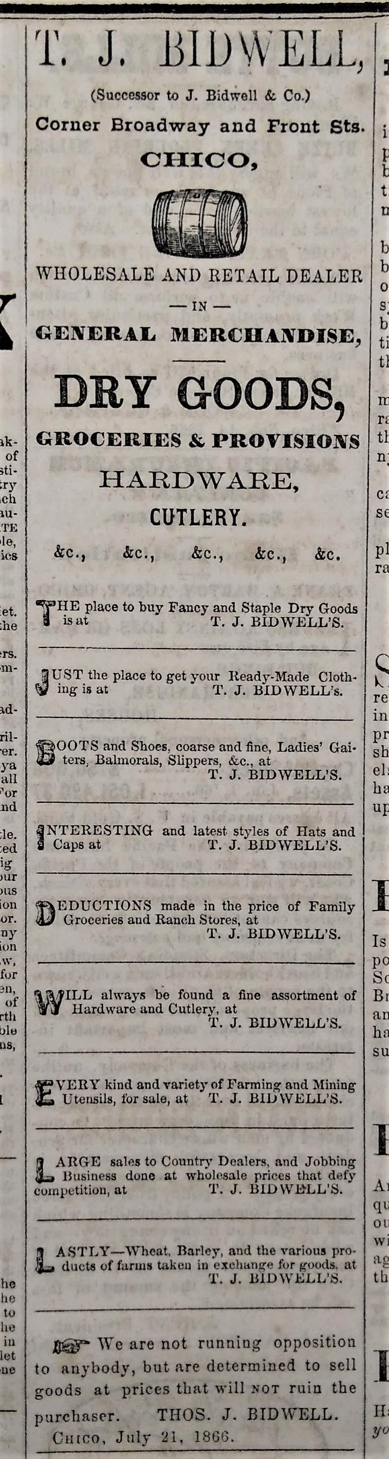 Thomas Bidwell — The Rest of the Story | goldfields