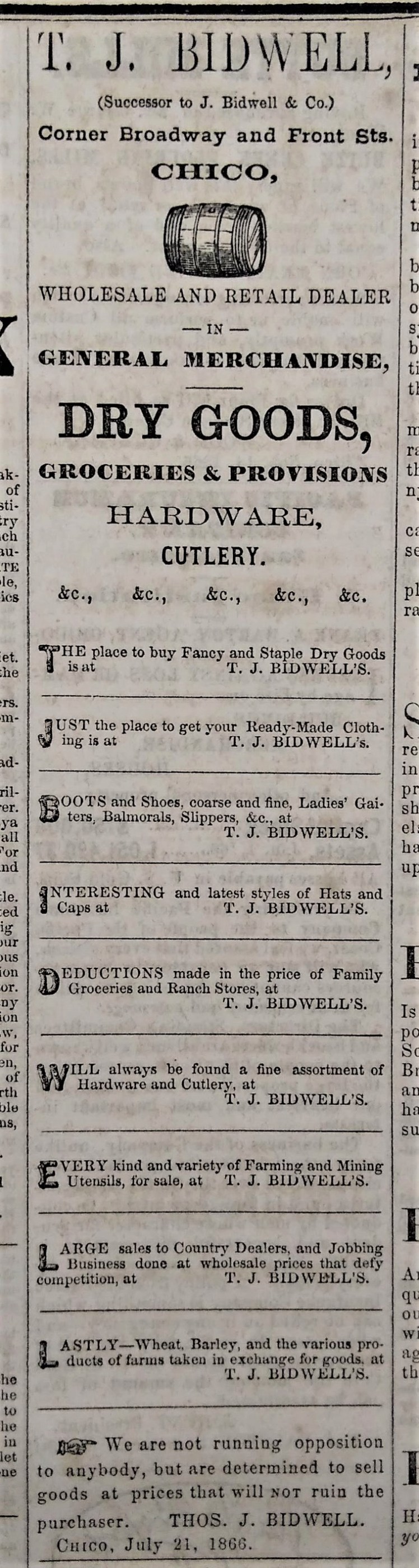 Thomas Bidwell — The Rest of the Story | goldfields